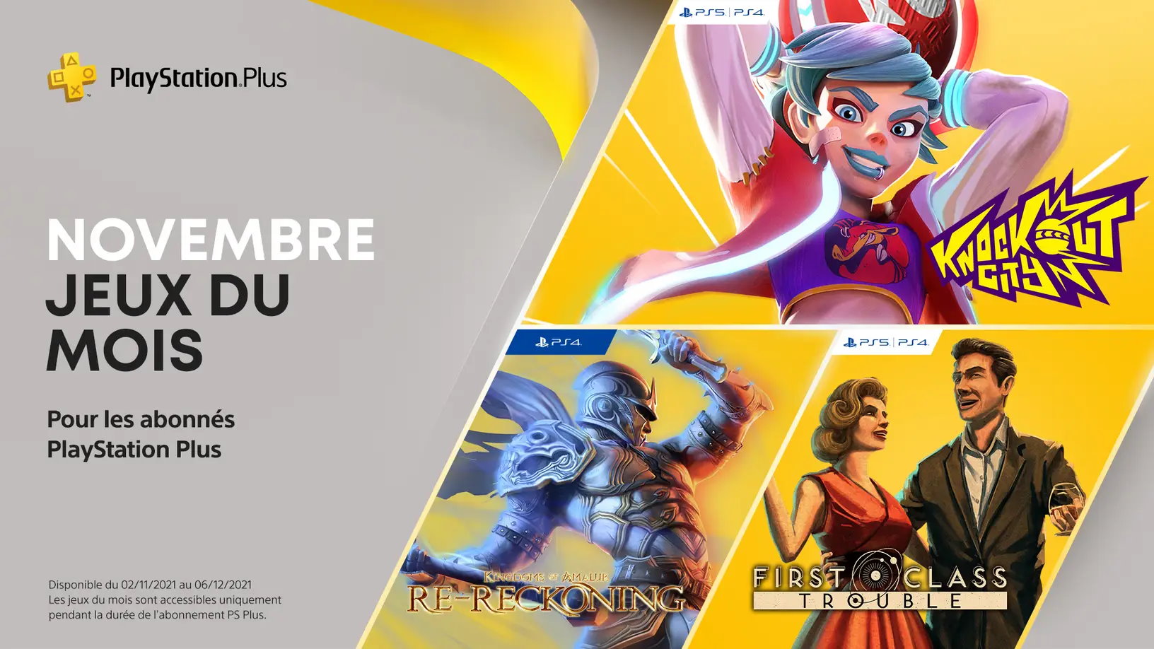 Jeux PlayStation Plus offerts en Novembre 2021