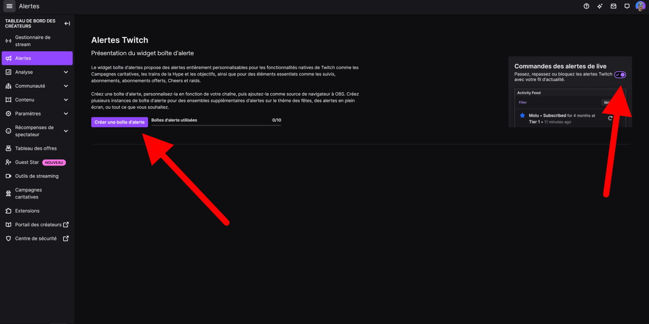 Comment Configurer les Alertes Twitch