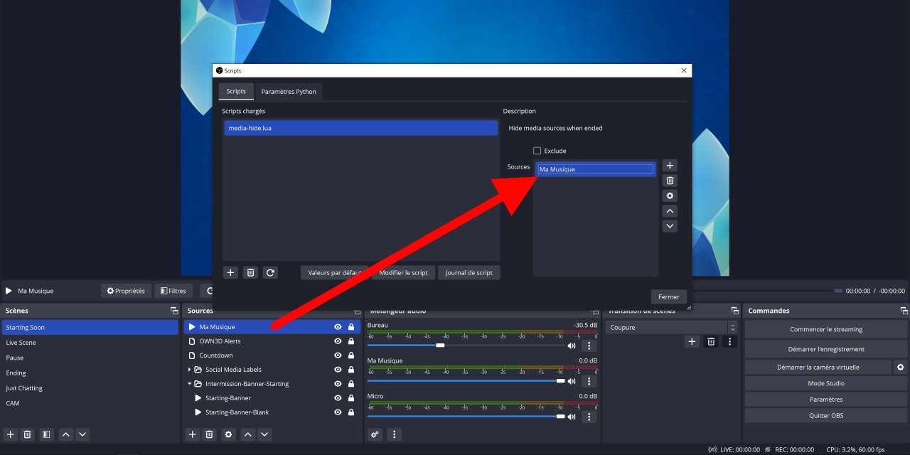 Customiser OBS : Nouveaux Scripts